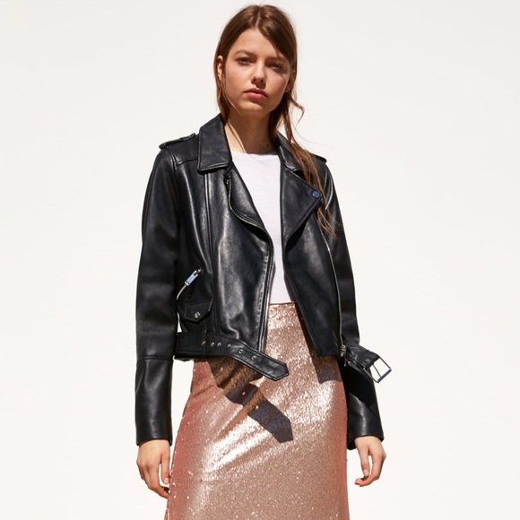 Zara | Jackets & Coats | Nwt Zara Leather Biker Jacket | Poshmark